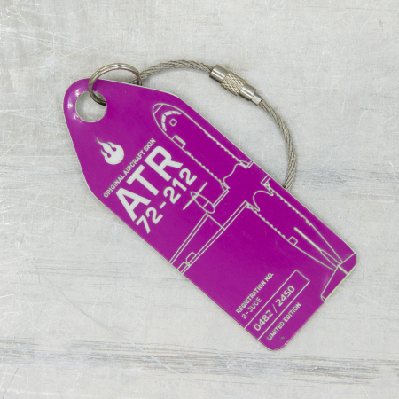ATR 72 "Wings of Mongolia" 2-JUCE Keychain (Hunnu Air) 2-JUCE-PURPLE